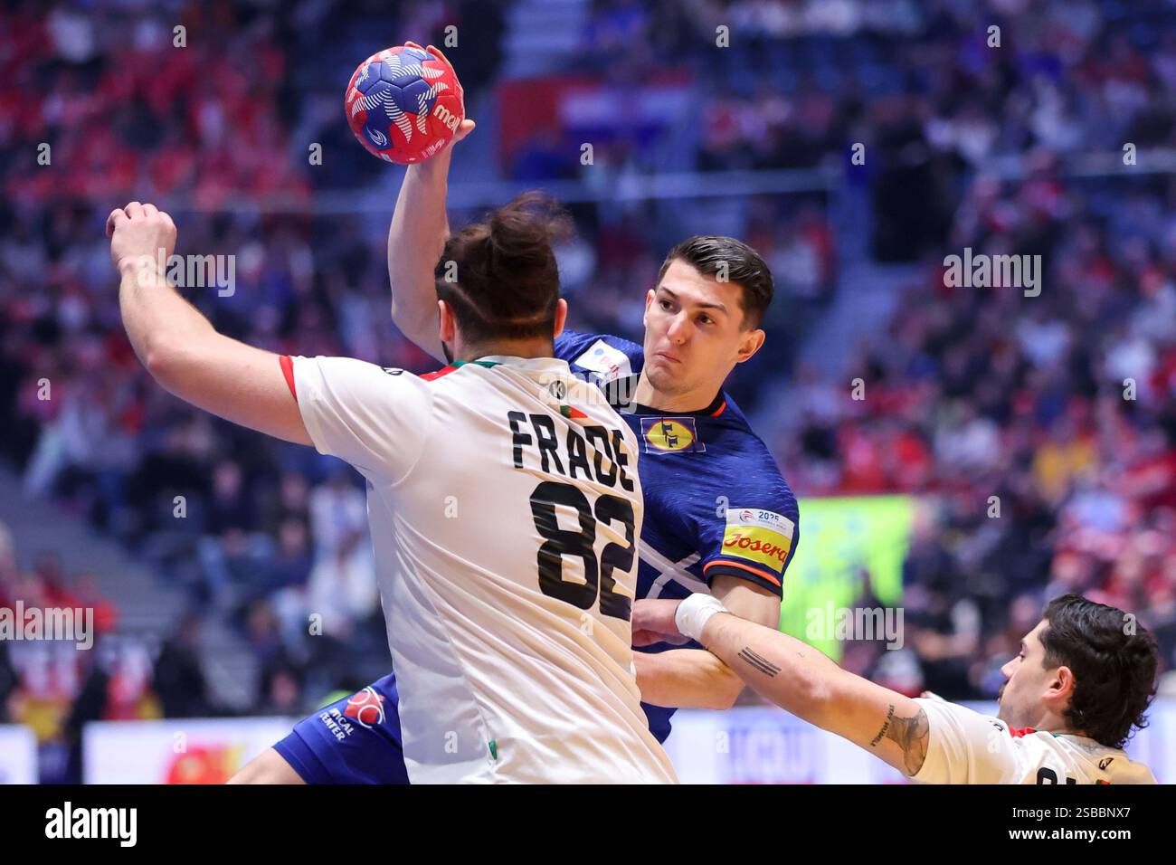 OSLO, NORWAY - FEBRUARY 02: Aymeric Minne of France controls the ball ...
