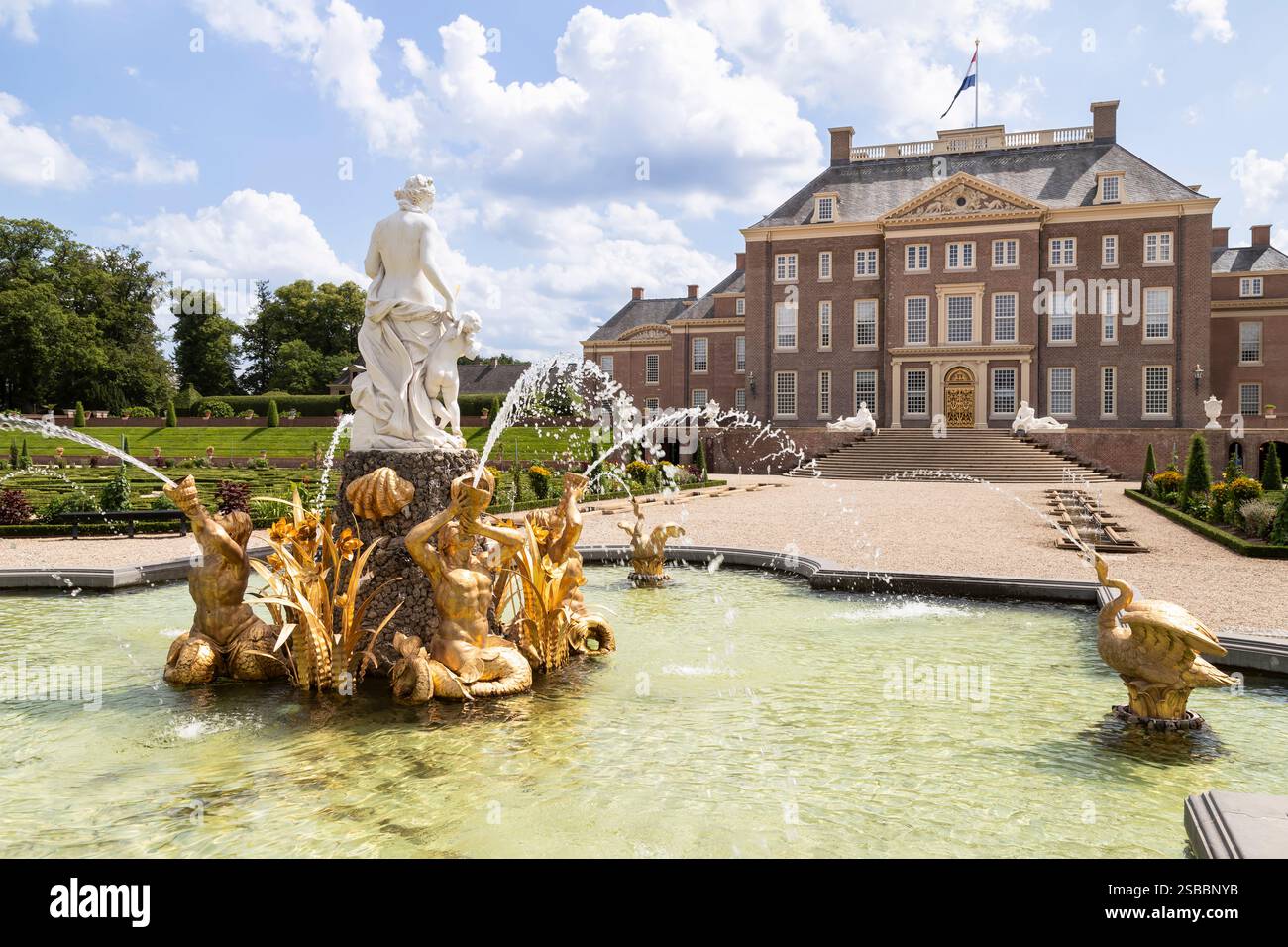 Venus fountain in the baroque gardens of the National Museum Paleis het ...