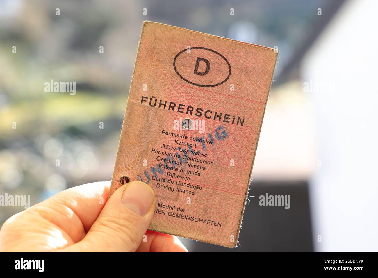 an old German driving license with the inscription "driver's license ...