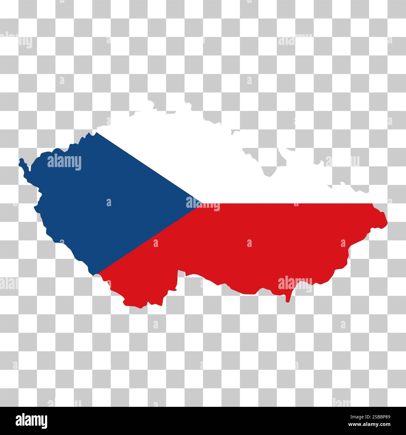 Czech republic map symbol shape, travel web flat concept icon vector ...