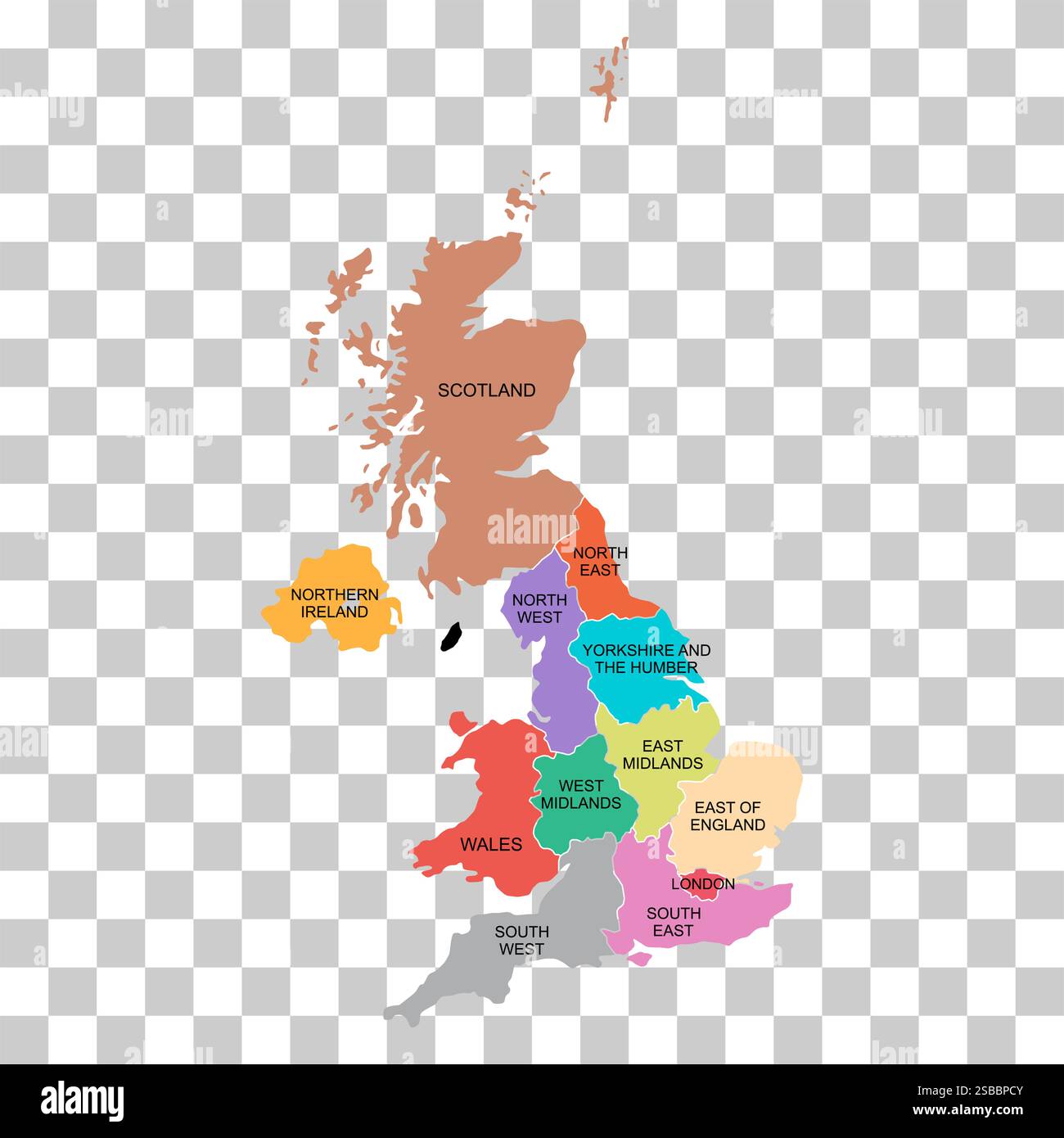 The United Kingdom of Great Britain and Northern Ireland map, detailed ...