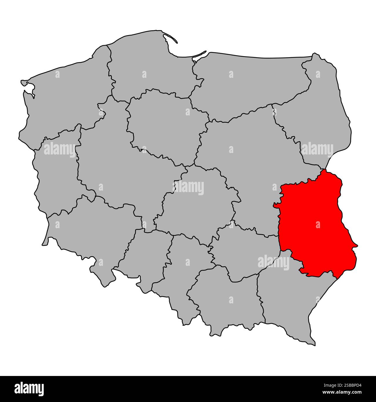 Lublin of Poland map shape, travel web flat concept icon vector ...