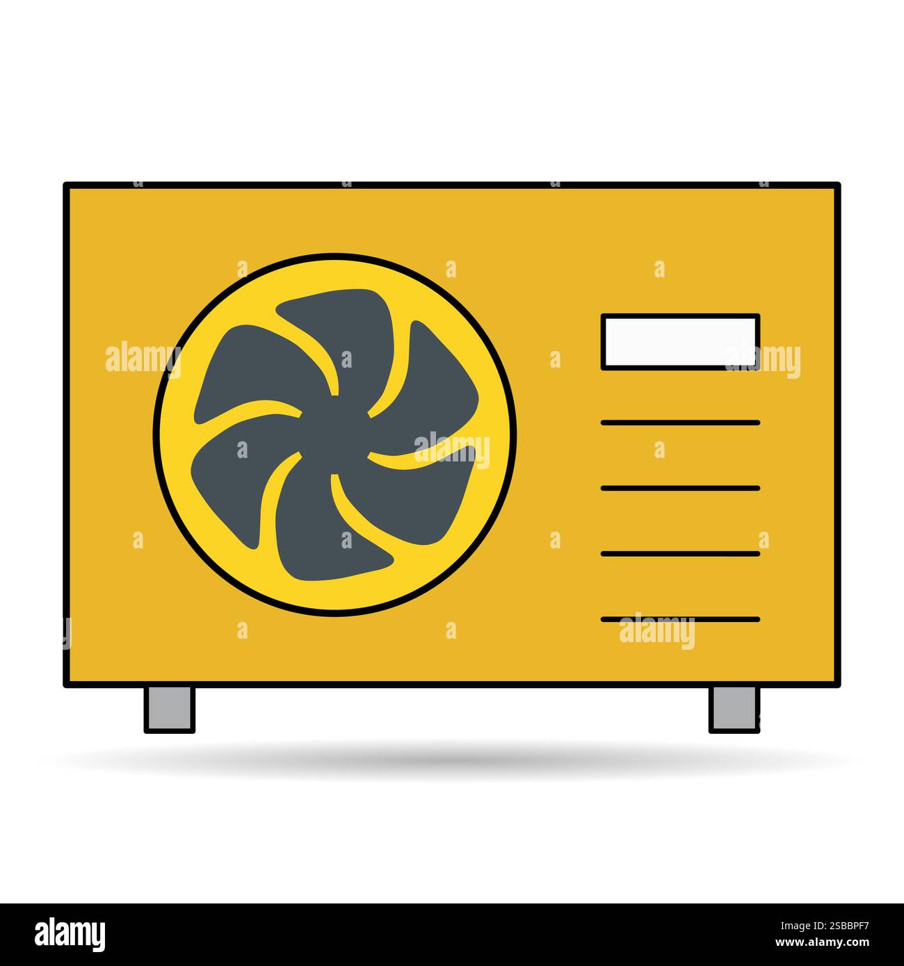 Heat pump air source shadow icon, cooling electric system machine, cool ...