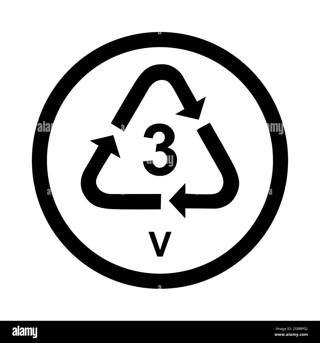 Plastic symbol, ecology recycling sign isolated on white background ...