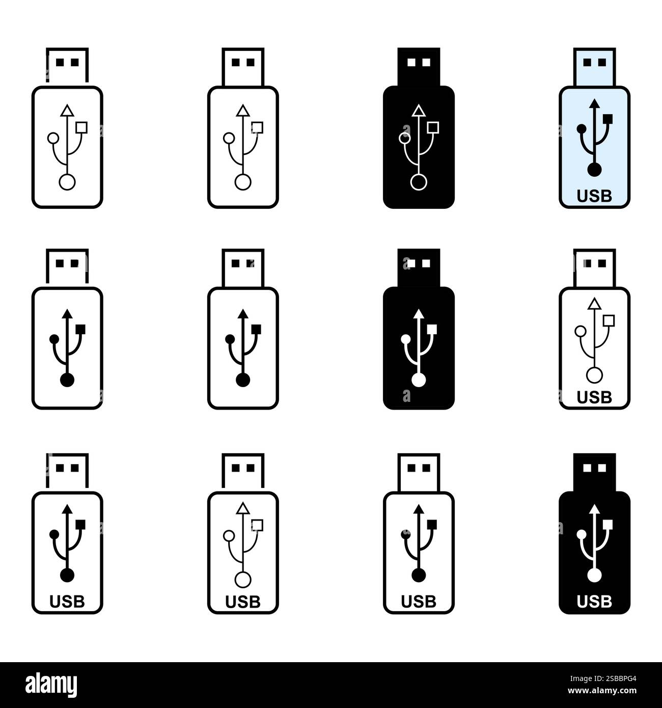 Set of USB icon technology, connect device sign, electronic portable ...