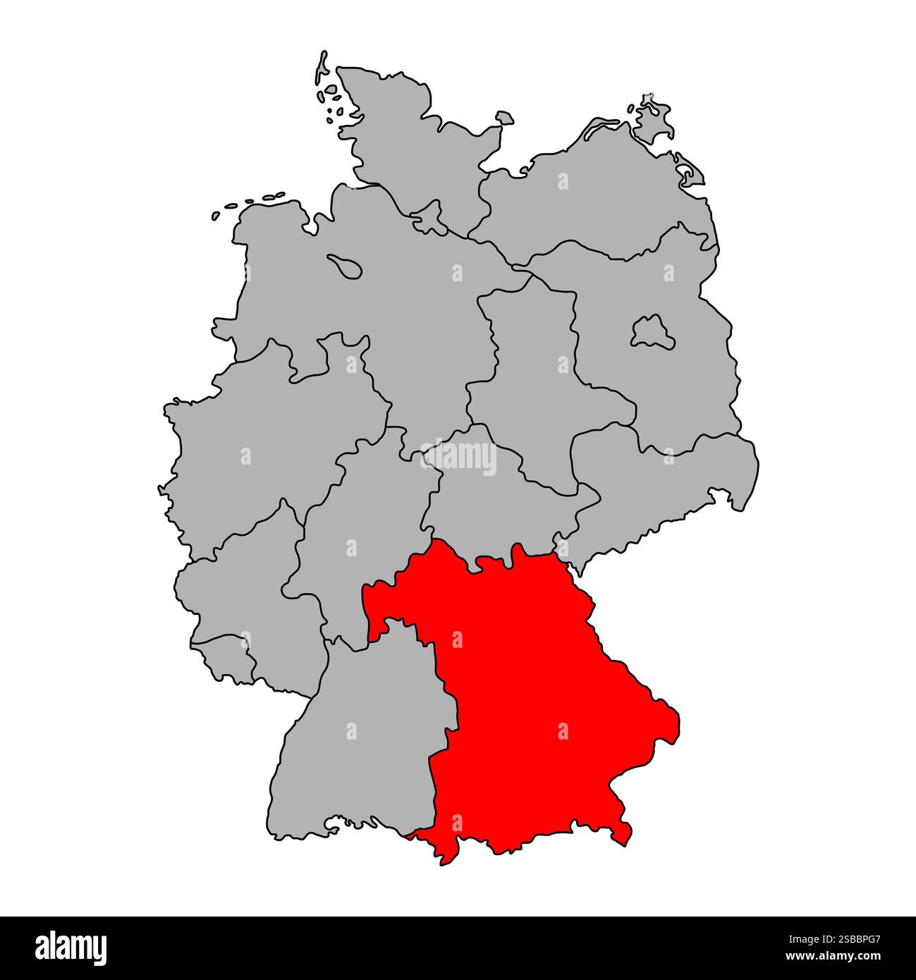 Germany map icon of Bavaria, geography blank concept, isolated graphic background vector ...