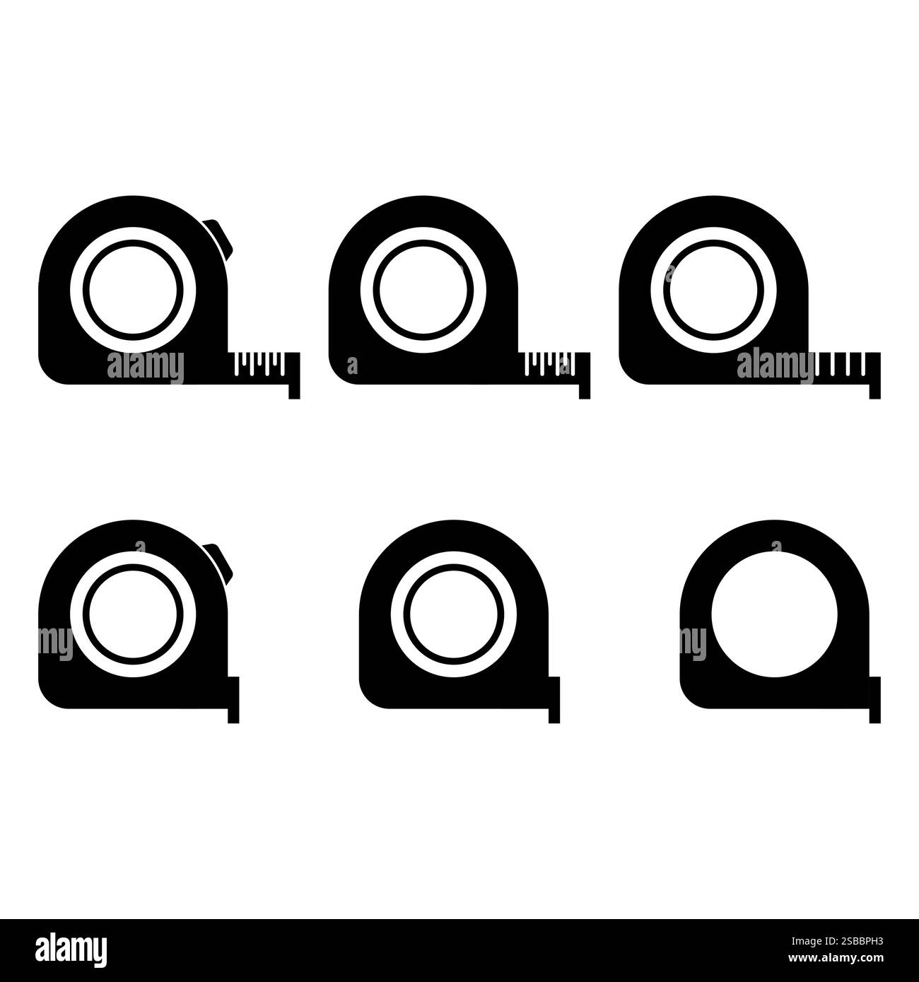 Set of Measurement tape icon, measure tool concept design symbol ...