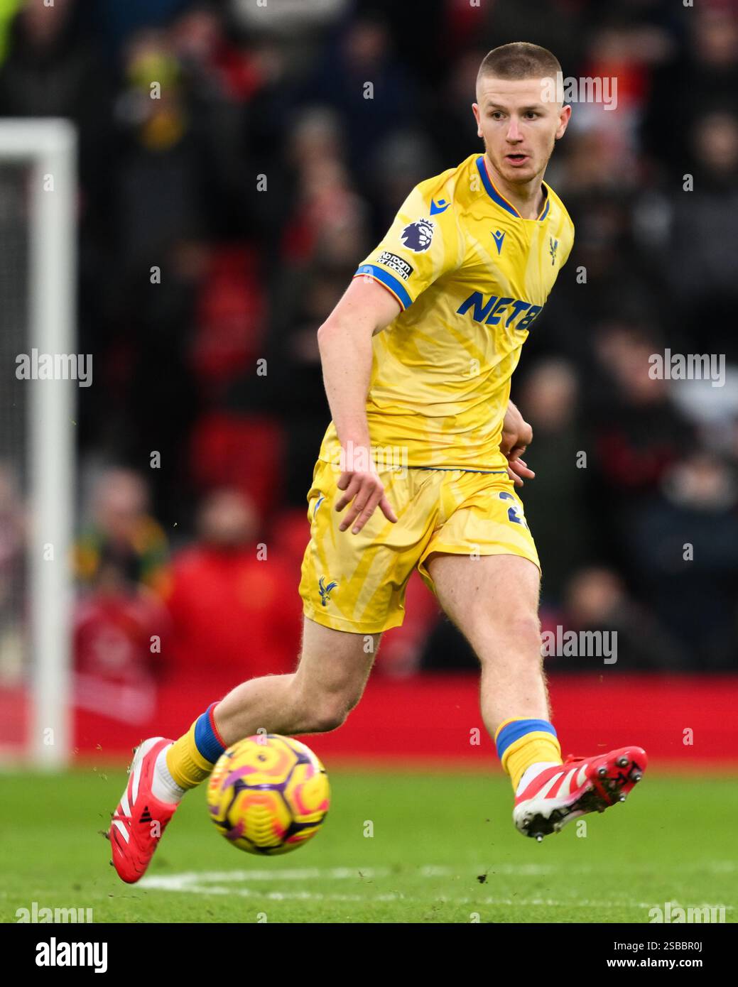Manchester, UK. 02nd Feb, 2025. Adam Wharton of Crystal Palace passes ...