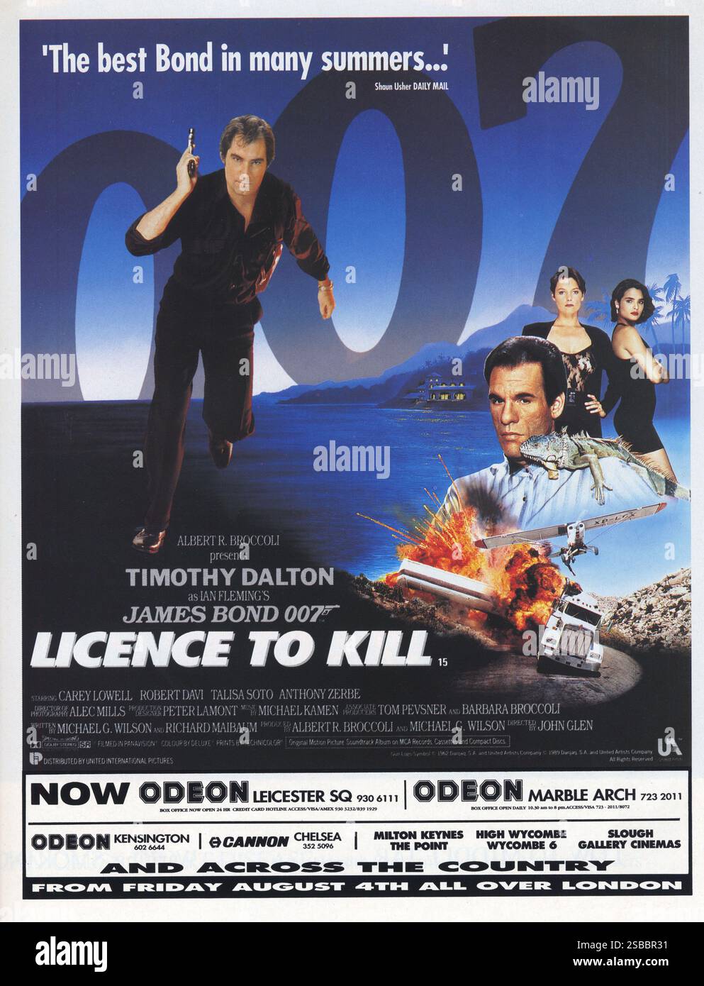 License To Kill James Bond colour advert, Timothy Dalton, 1989, showing ...