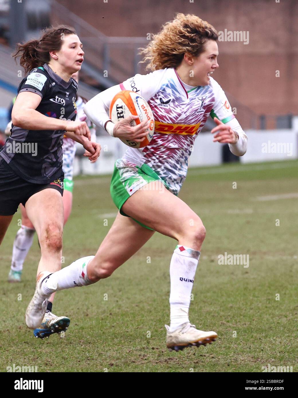 Exeter, Devon, UK. 2nd Feb, 2025. PWR Professional Women's Rugby Exeter ...