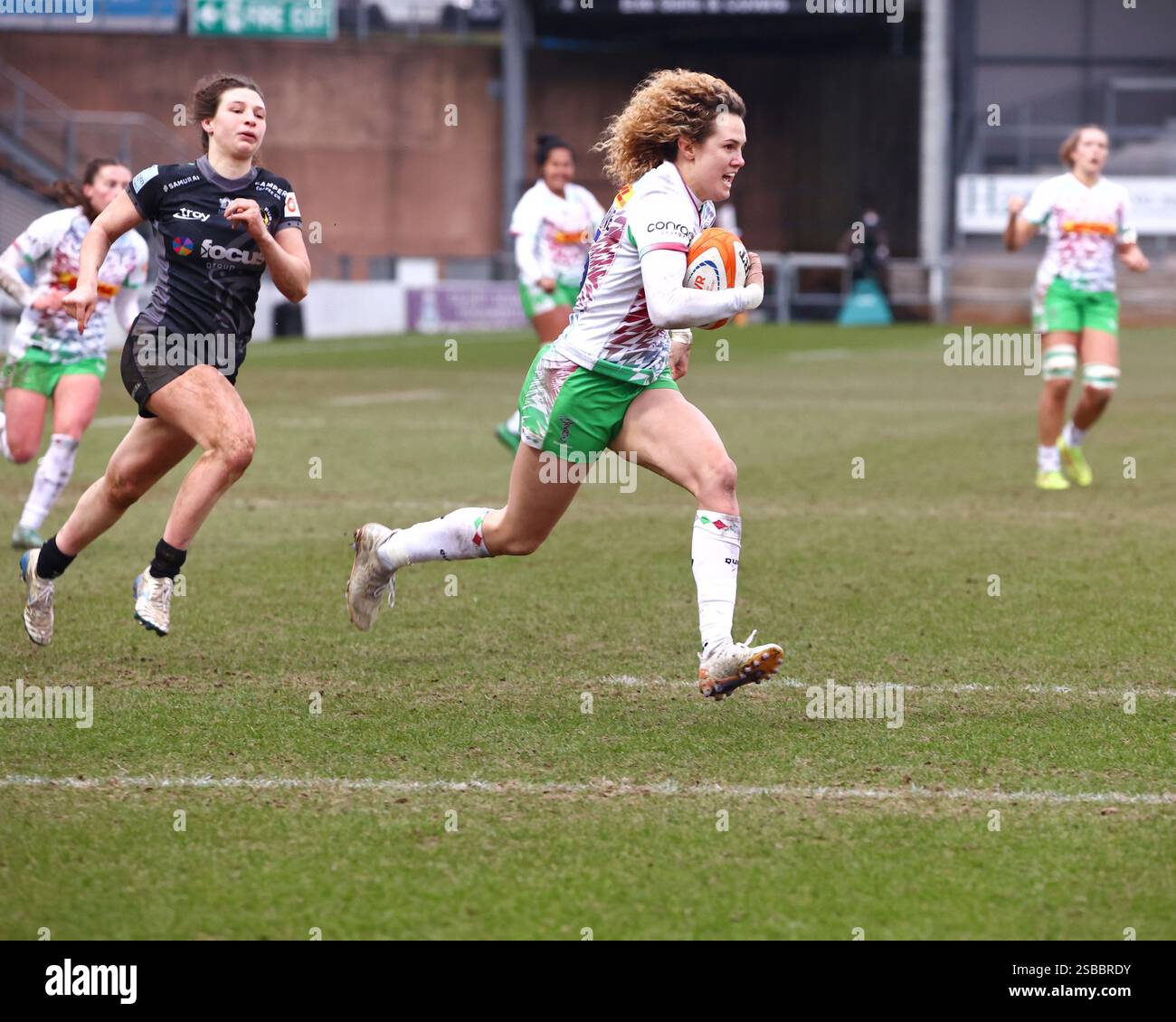 Exeter, Devon, UK. 2nd Feb, 2025. PWR Professional Women's Rugby Exeter ...