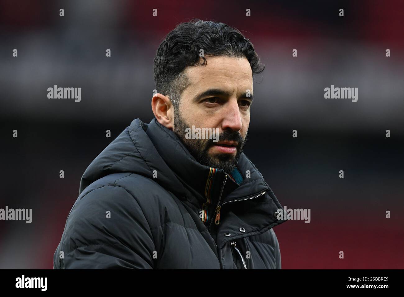 Manchester United head coach Ruben Amorim dejected following the ...