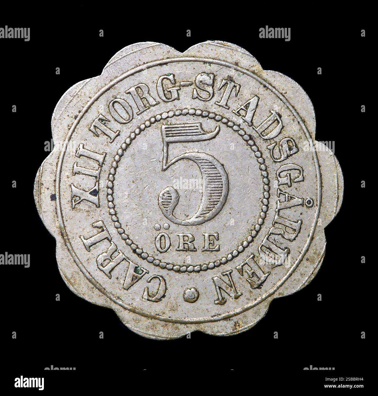 This vintage five ore coin from Torgstadg rden features a notable ...