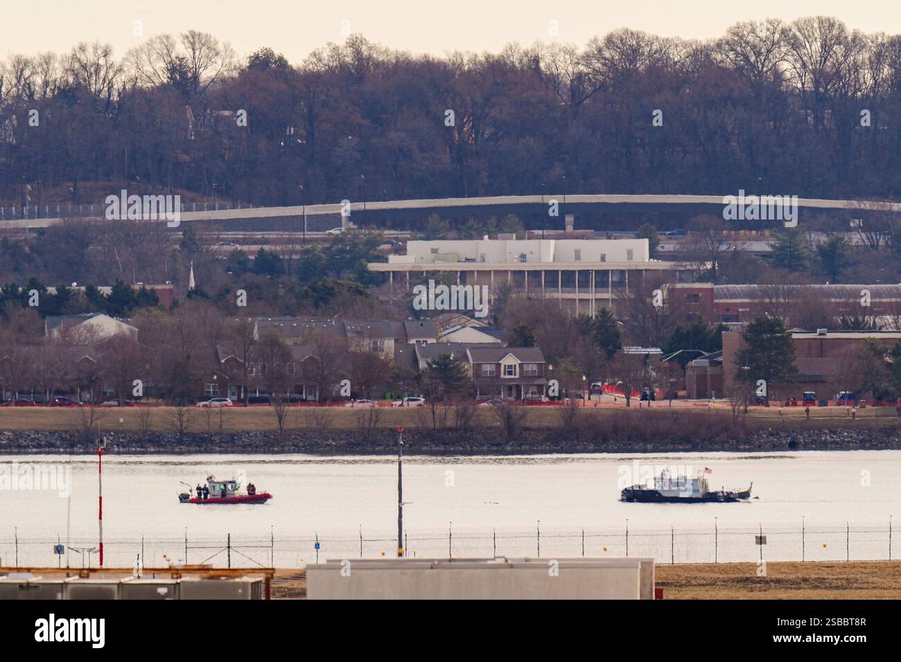 Arlington, United States. 02nd Feb, 2025. A Coast Guard boat pauses ...