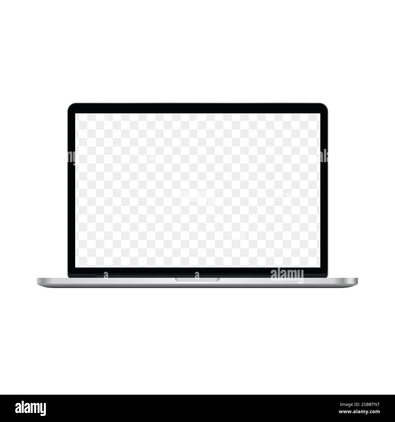 Laptop Computer Mockup. Notebook PC realistic vector illustration with ...