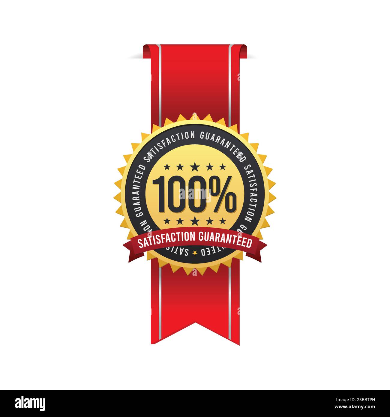 Satisfaction Guaranteed 100% Quality Badge, trust badge design Stock ...