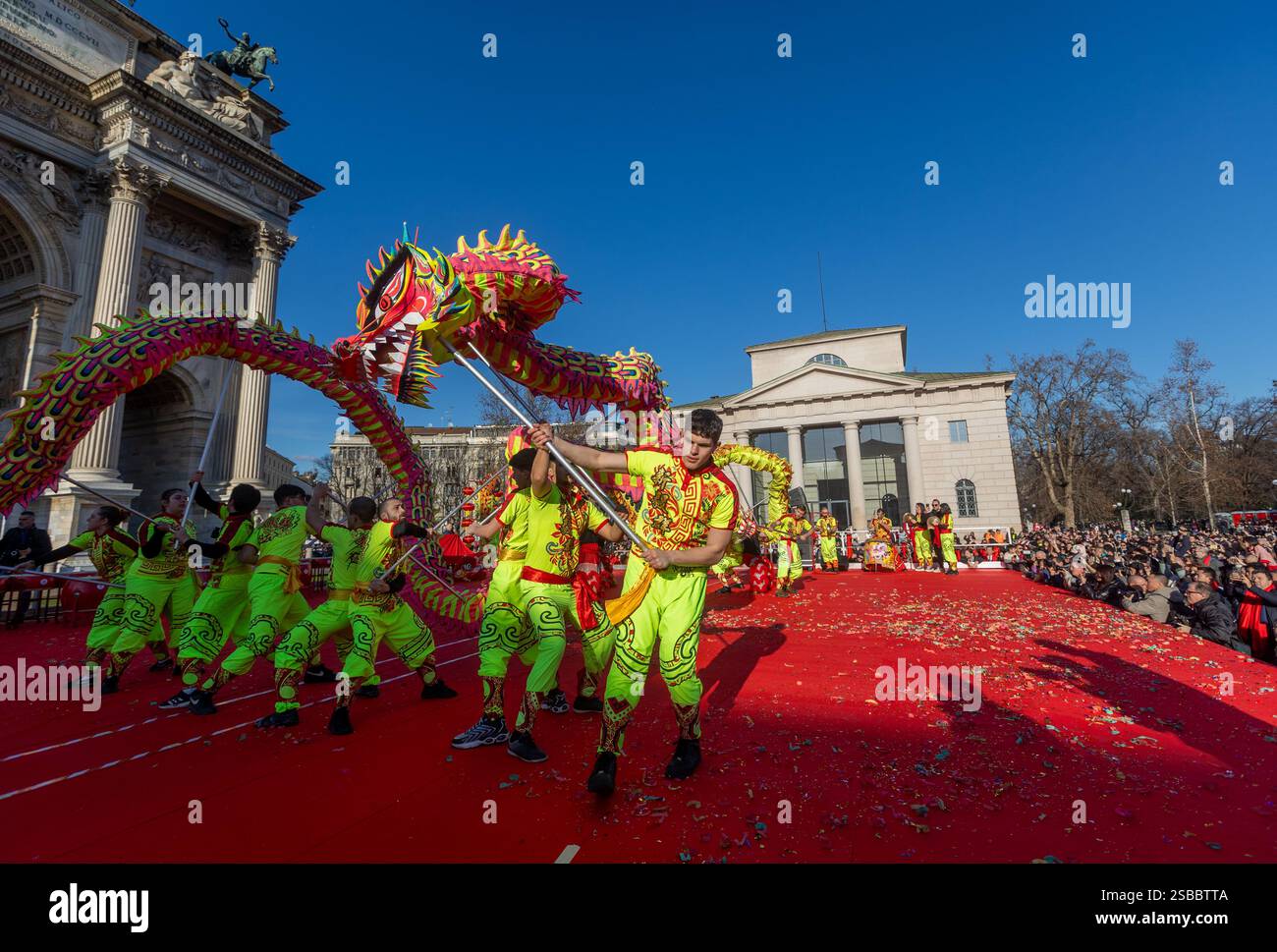 Milano, Italia. 02nd Feb, 2025. Festeggiamenti per il Capodanno Cinese ...