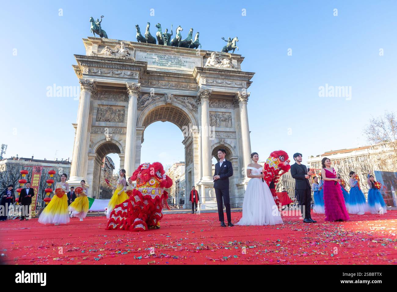 Milano, Italia. 02nd Feb, 2025. Festeggiamenti per il Capodanno Cinese ...