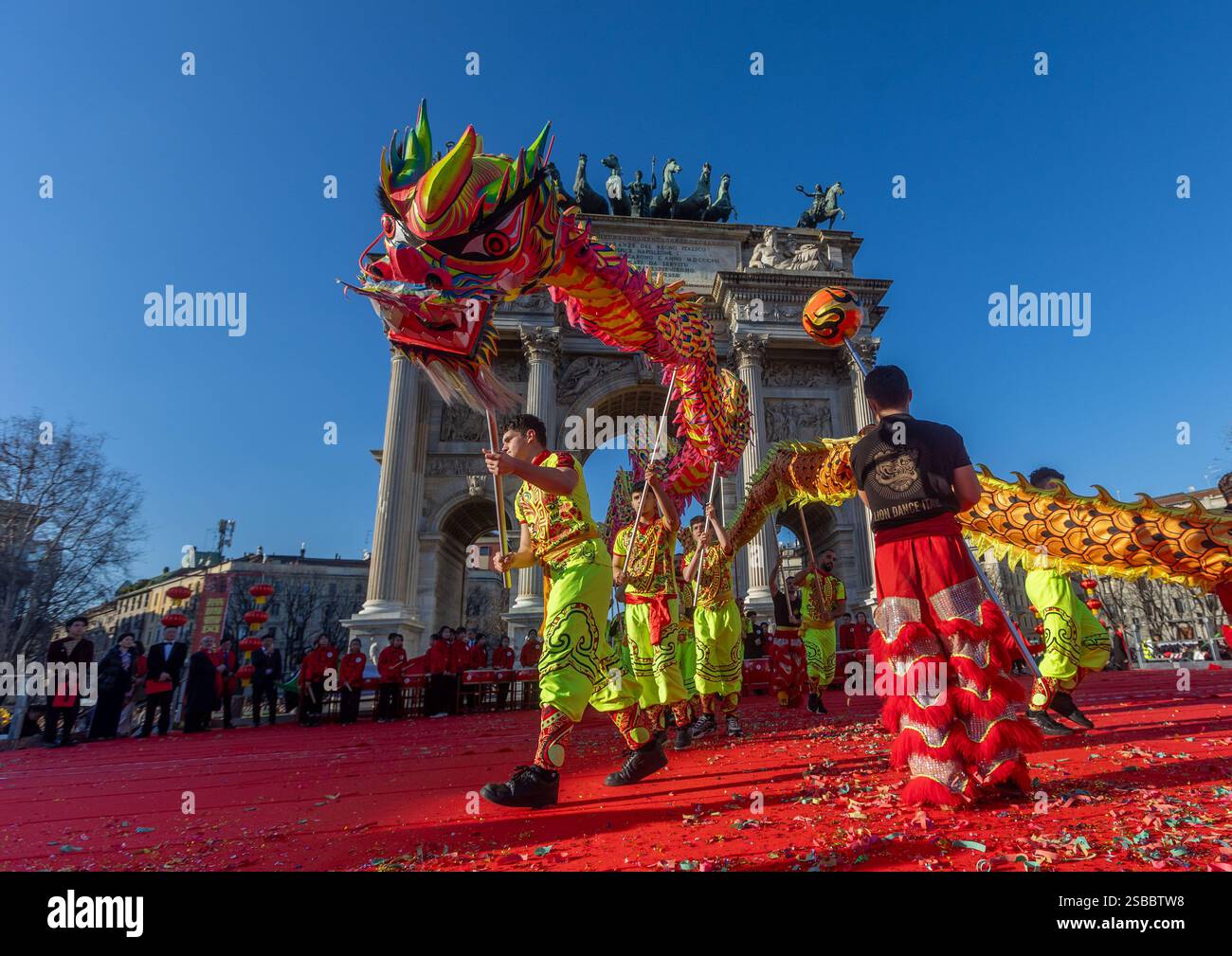 Milano, Italia. 02nd Feb, 2025. Festeggiamenti per il Capodanno Cinese ...