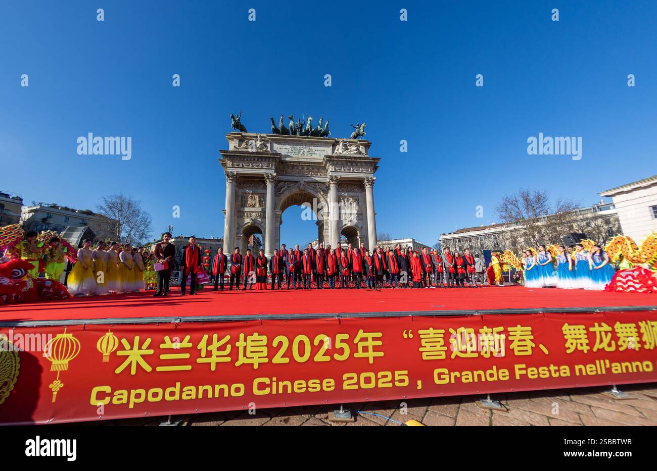 Milano, Italia. 02nd Feb, 2025. Festeggiamenti per il Capodanno Cinese ...