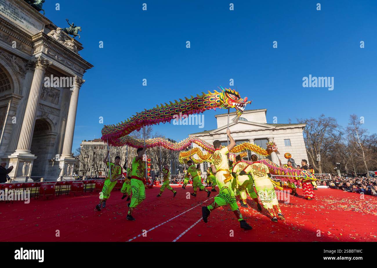 Milano, Italia. 02nd Feb, 2025. Festeggiamenti per il Capodanno Cinese ...