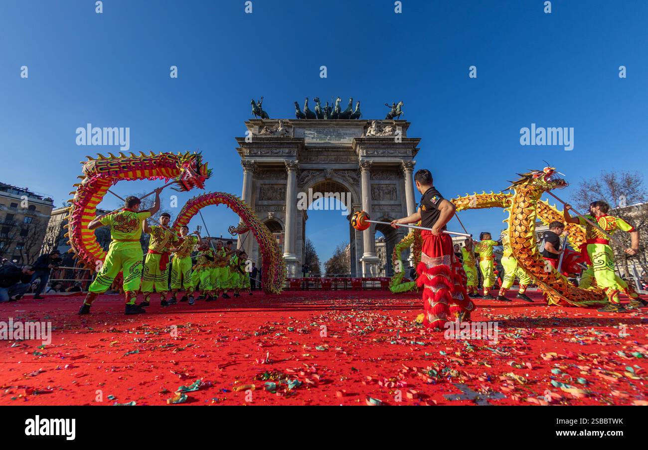 Milano, Italia. 02nd Feb, 2025. Festeggiamenti per il Capodanno Cinese ...