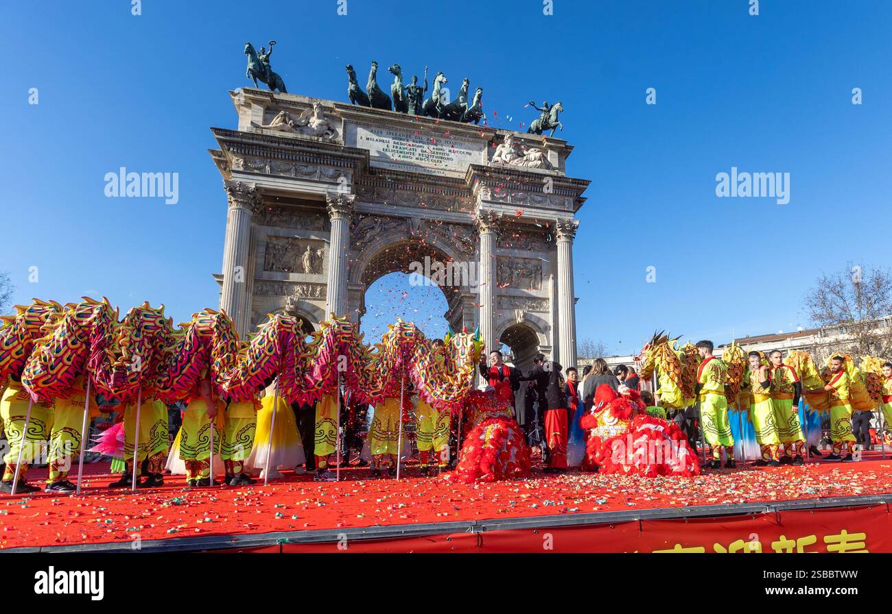 Milano, Italia. 02nd Feb, 2025. Festeggiamenti per il Capodanno Cinese ...