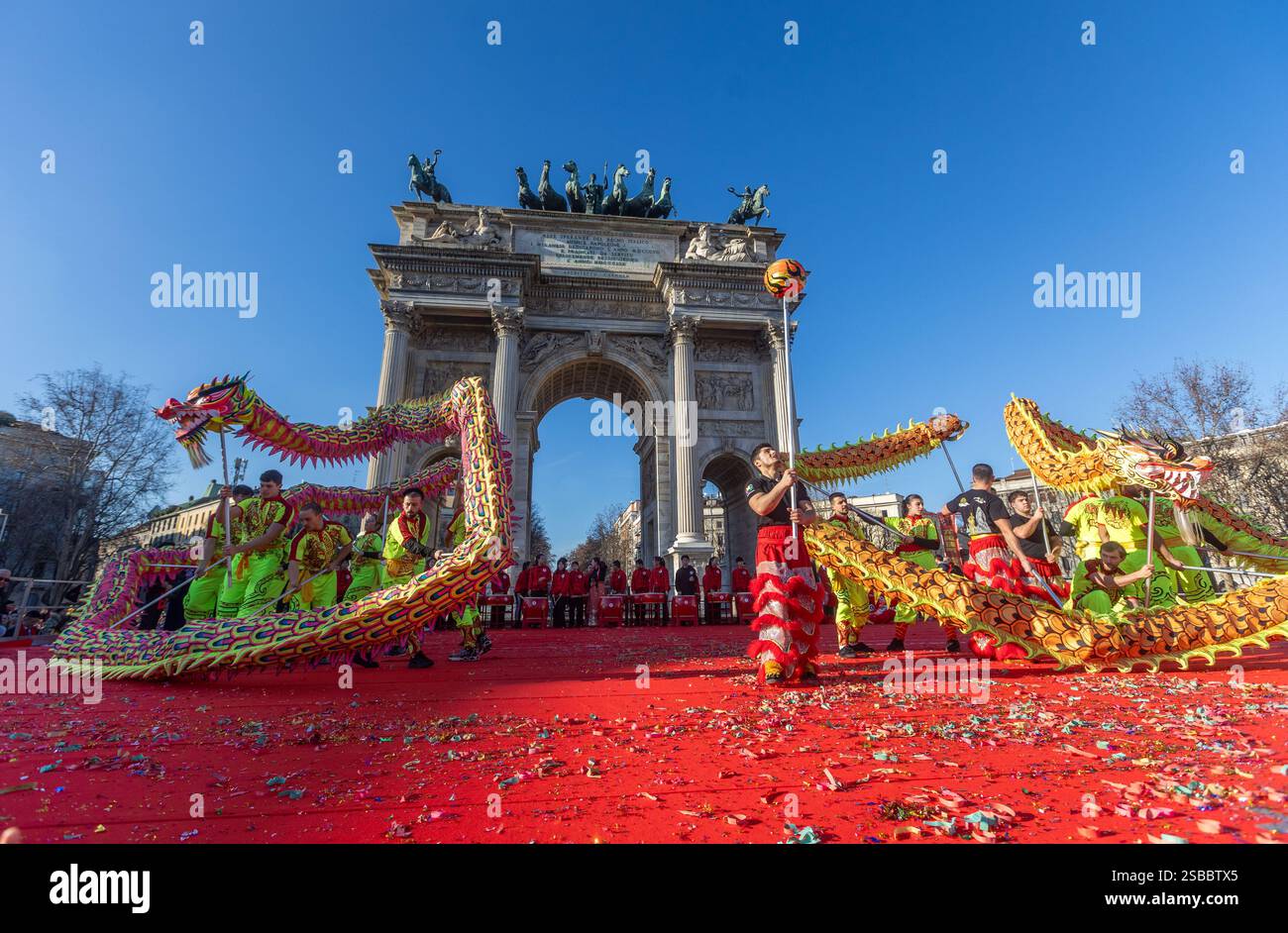 Milano, Italia. 02nd Feb, 2025. Festeggiamenti per il Capodanno Cinese ...