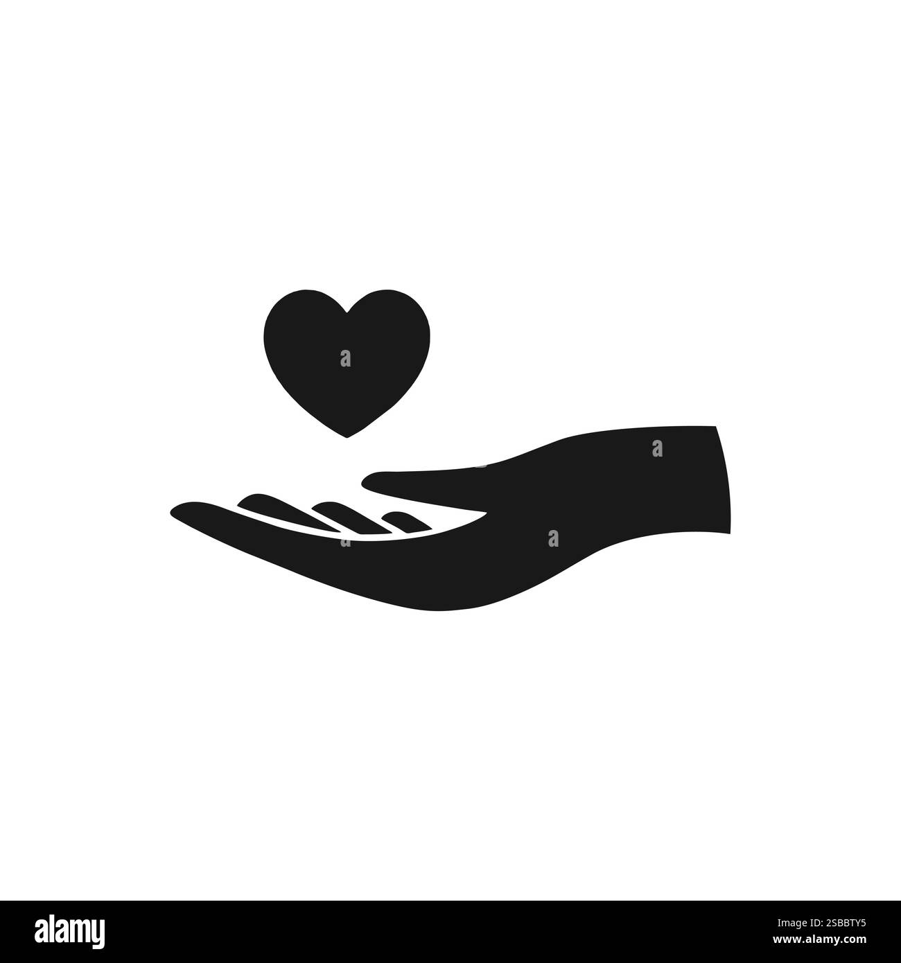 Hand heart donation Stock Vector Images - Alamy
