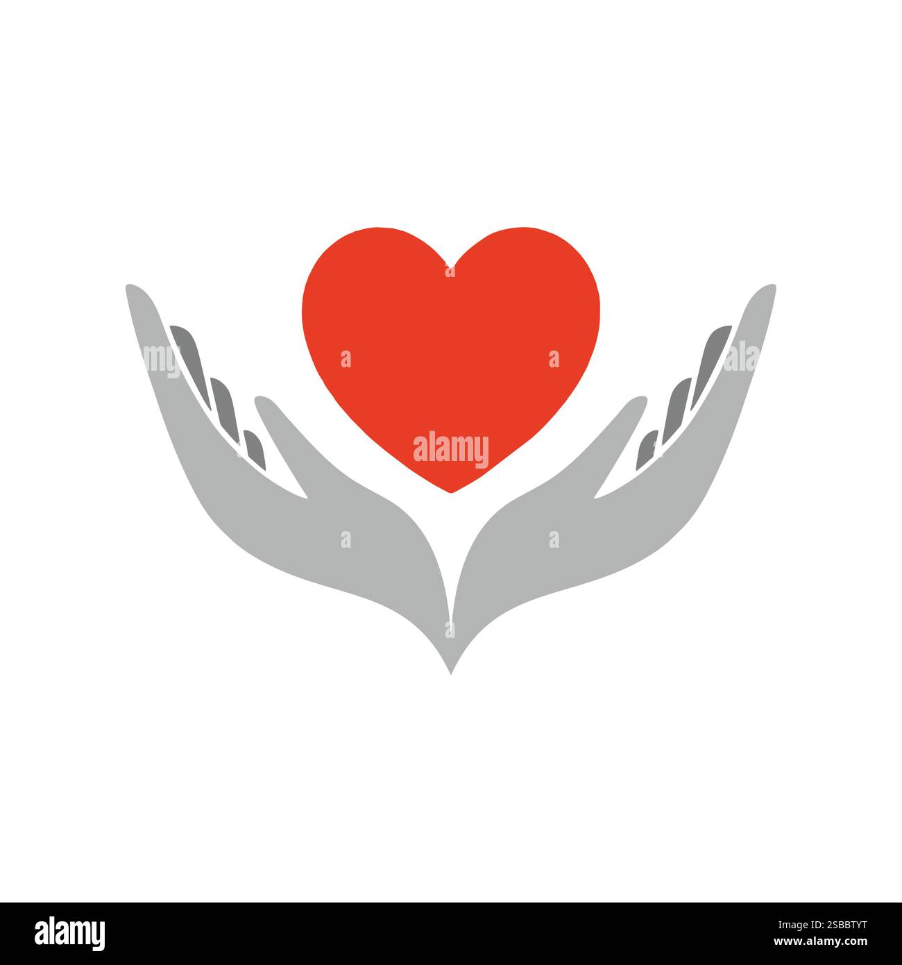 Heart in hand symbol. Logo template for charity, health. Vector ...