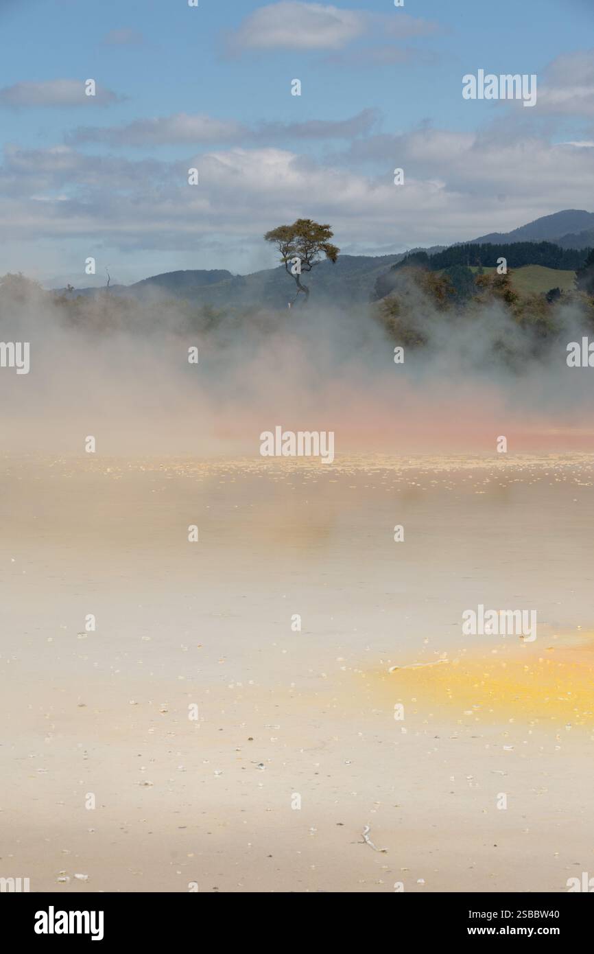 Rotorua, New Zealand - 15 December 2023: The Champagne Pool at Wai-O ...