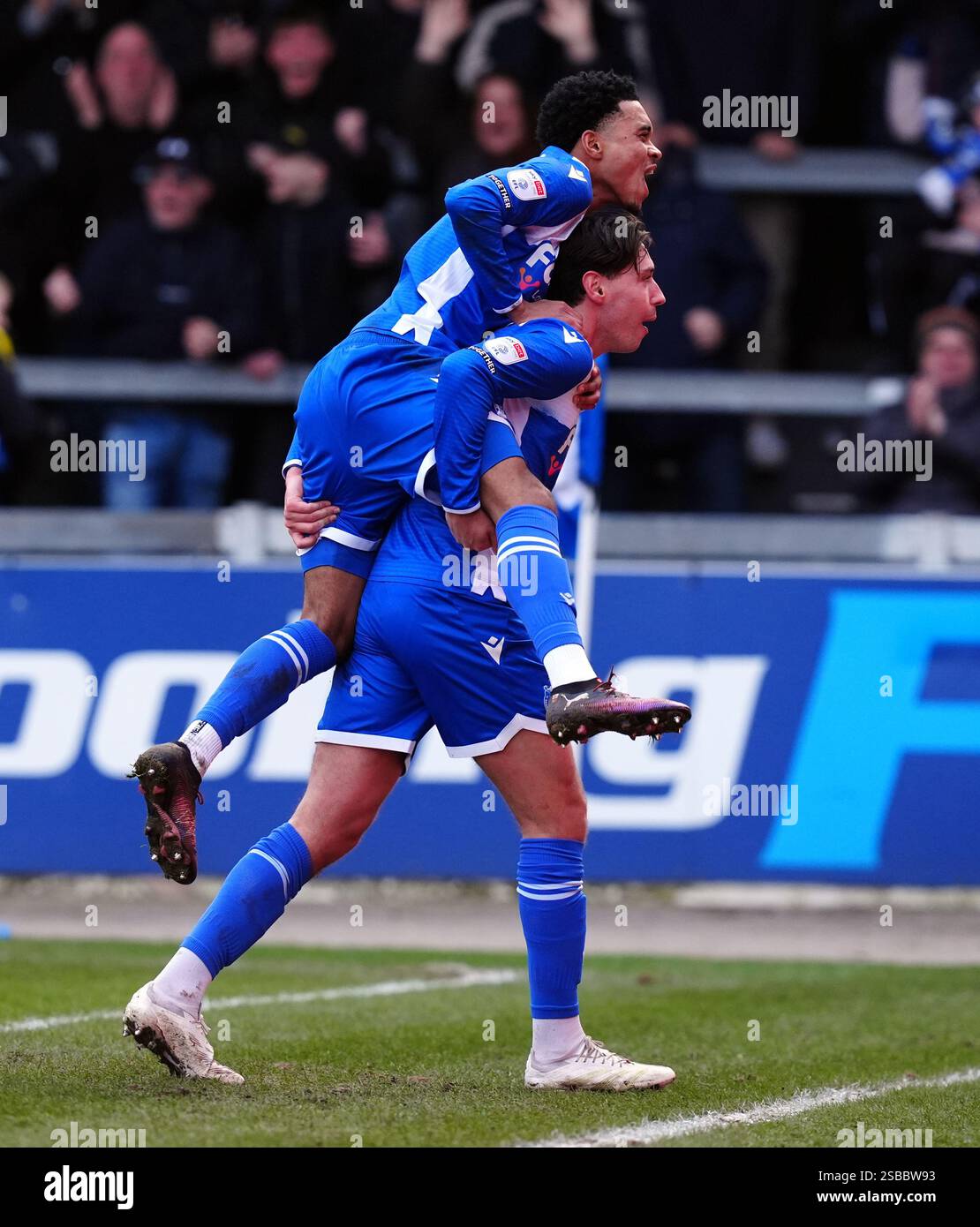 Bristol Rovers Isaac Hutchinson (right) celebrates scoring their second ...