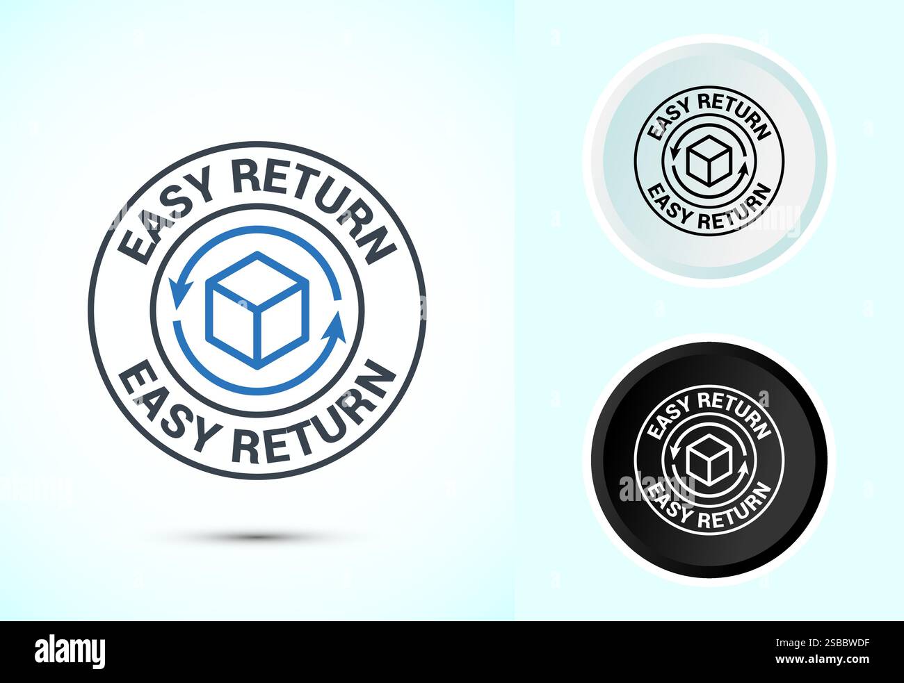 Easy return icon design illustration, Easy return label for product ...