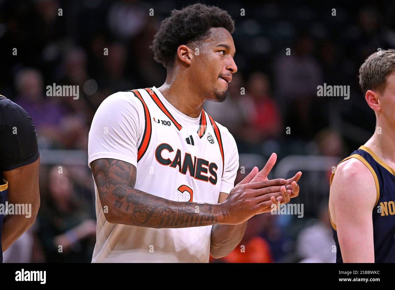 CORAL GABLES, FL - FEBRUARY 01: Miami forward Brandon Johnson (2 ...