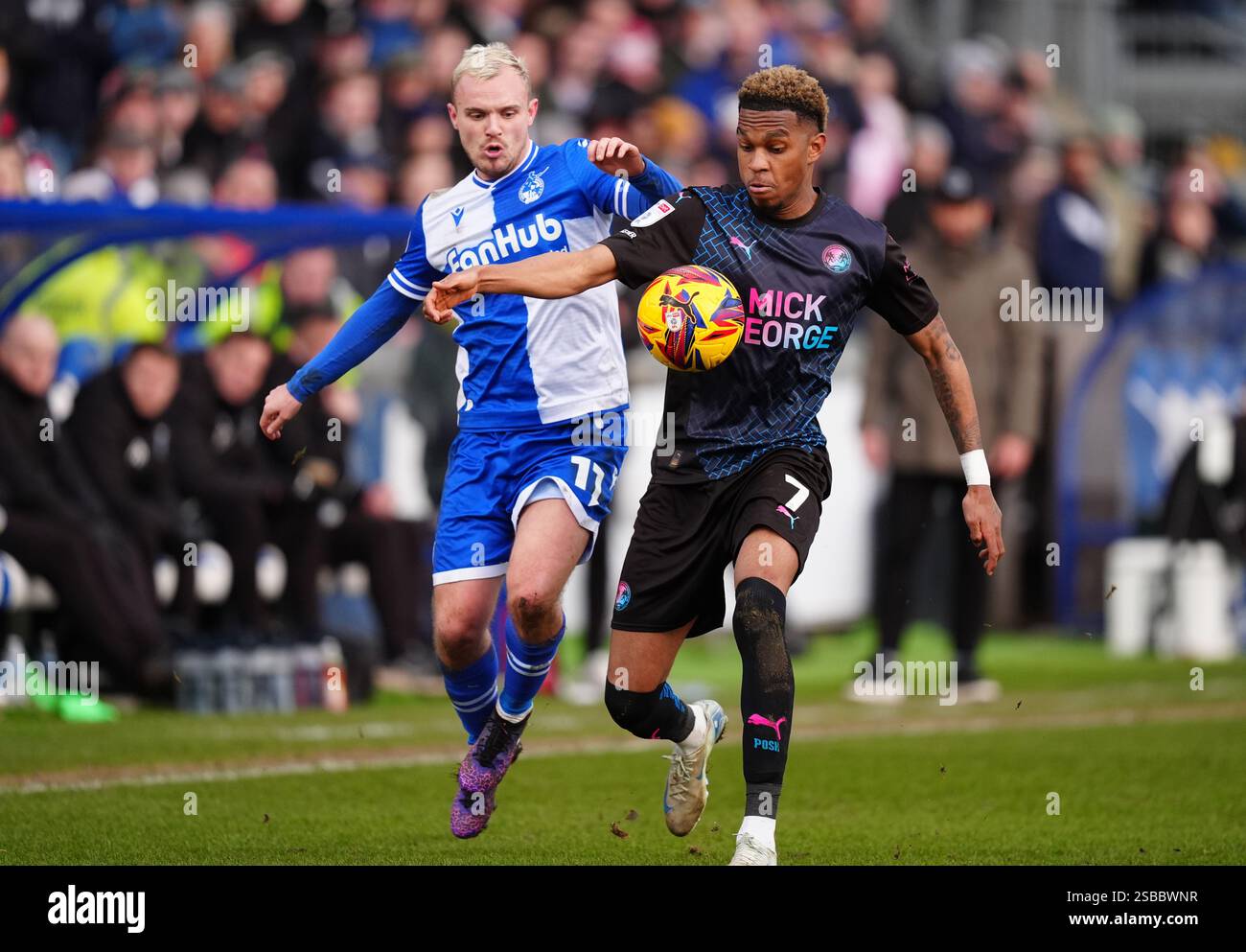 Peterborough's Malik Mothersille and Bristol Rovers Luke Thomas (right ...