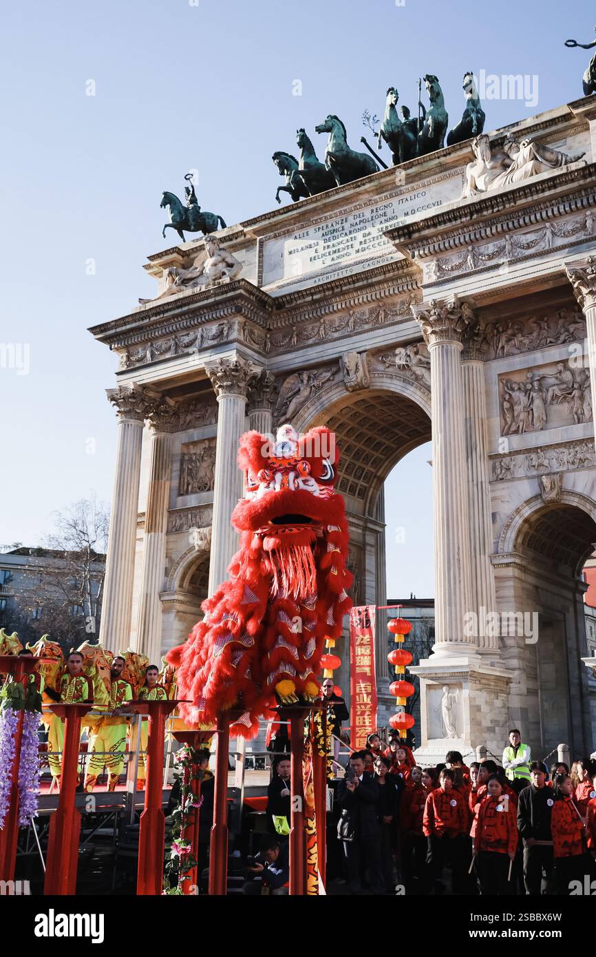 Milan, The parade for the celebrations of the Chinese New Year with the ...