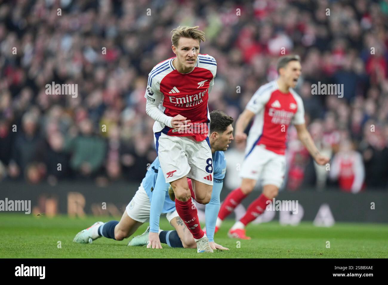 Arsenal S Martin Odegaard Celebrates Scoring His Side S Opening Goal