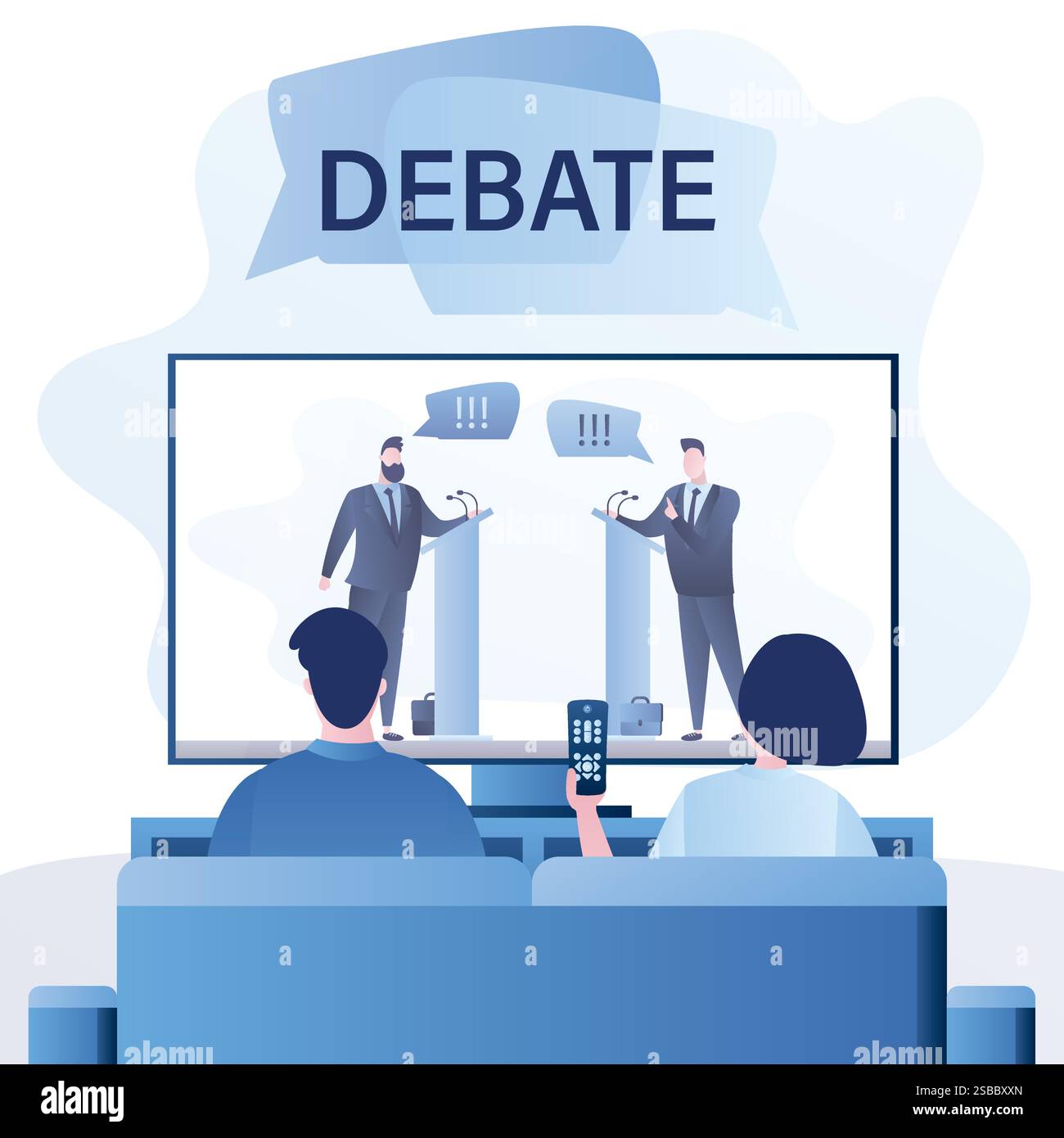 Political debate television Stock Vector Images - Alamy