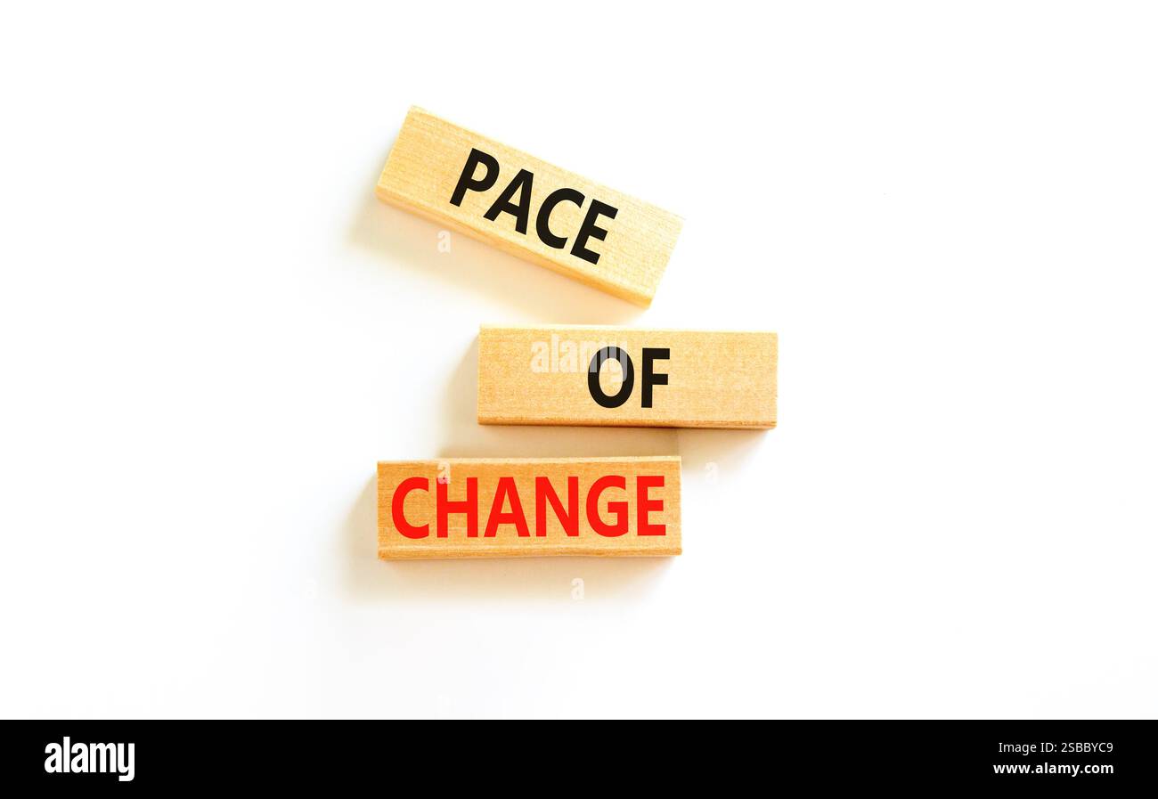 Pace of change symbol. Concept words Pace of change on beautiful wooden ...