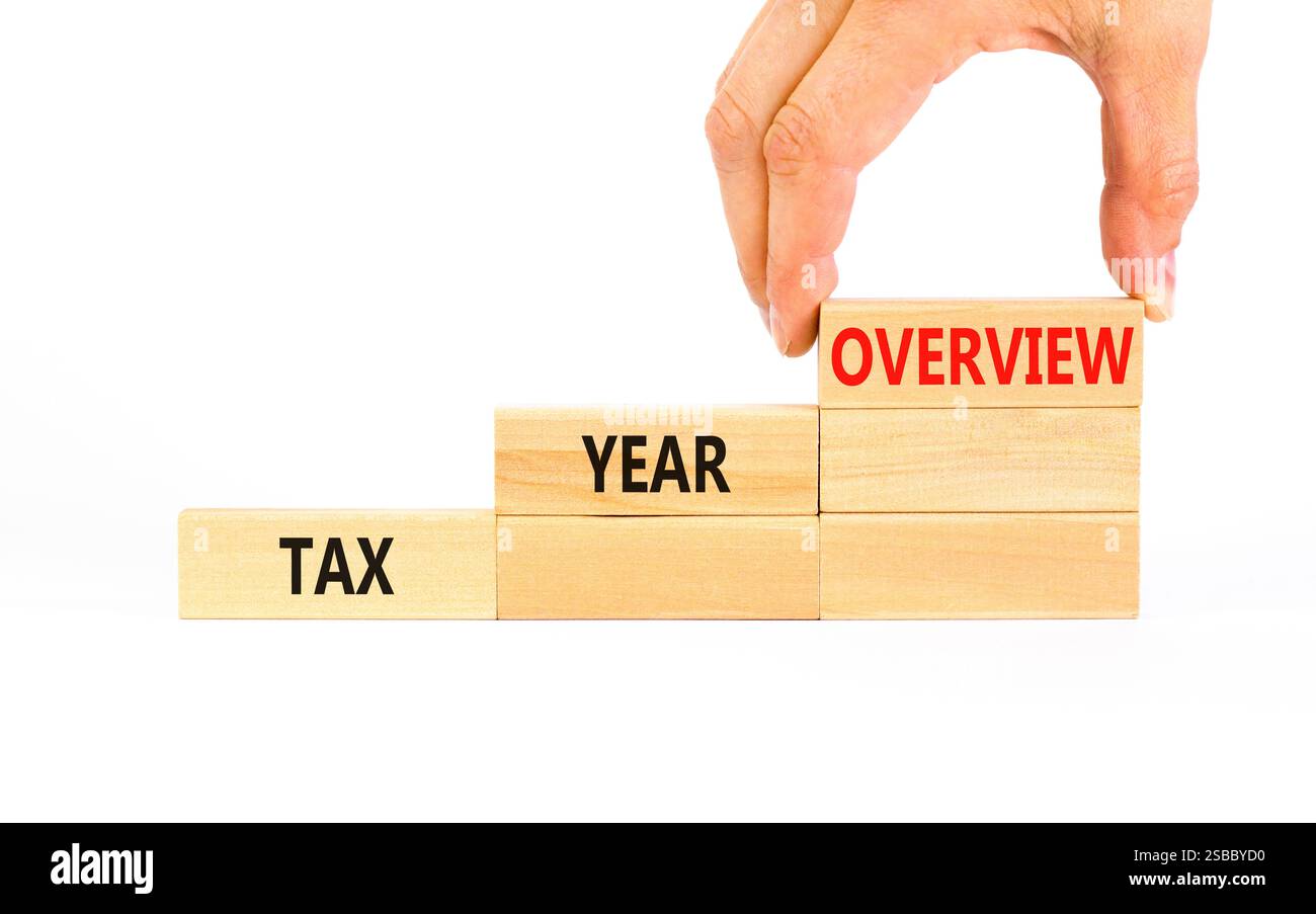 Tax year overview symbol. Concept words Tax year overview on beautiful ...