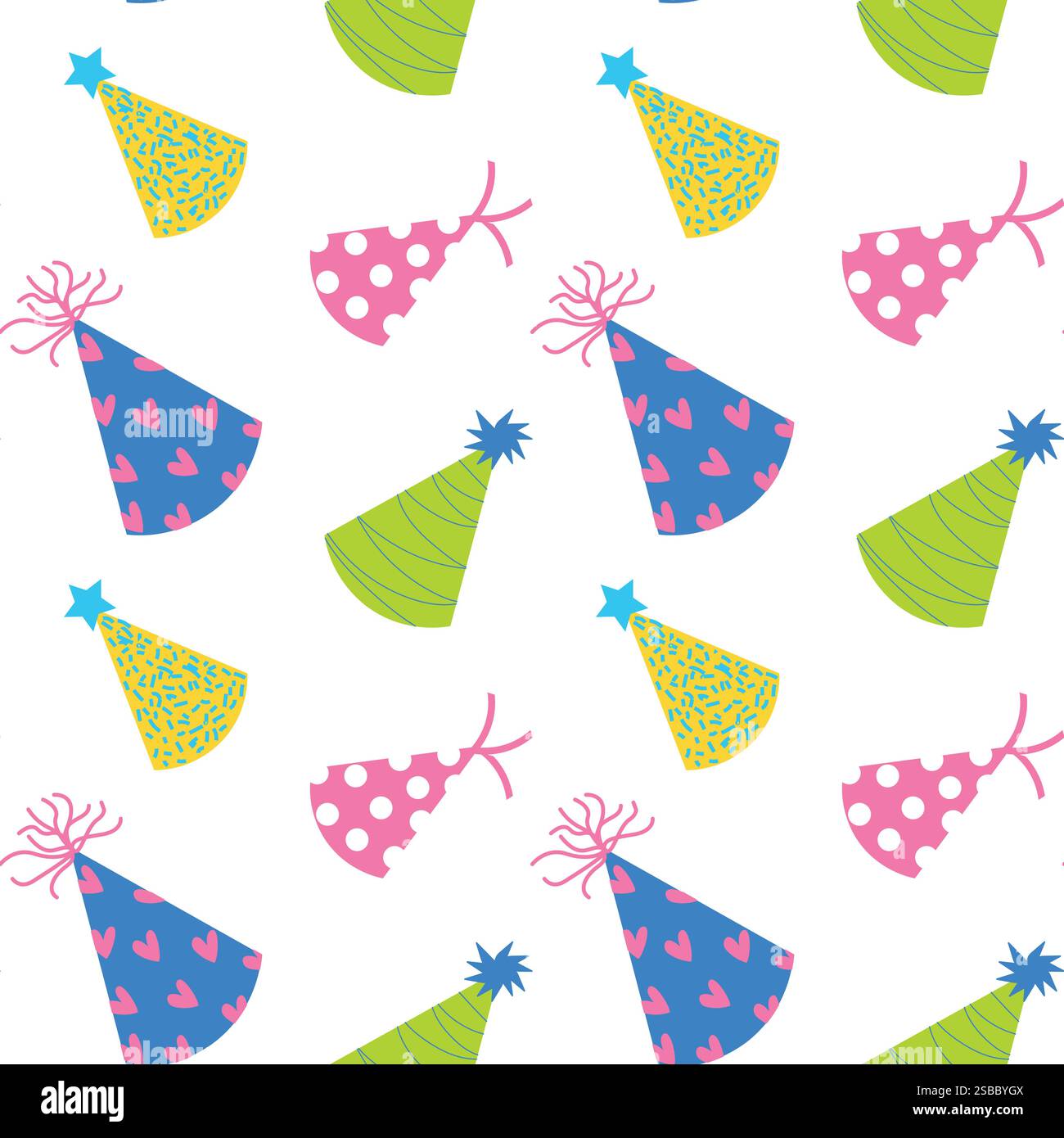 Colorful Pattern Featuring Party Hats With Festive Themes for ...