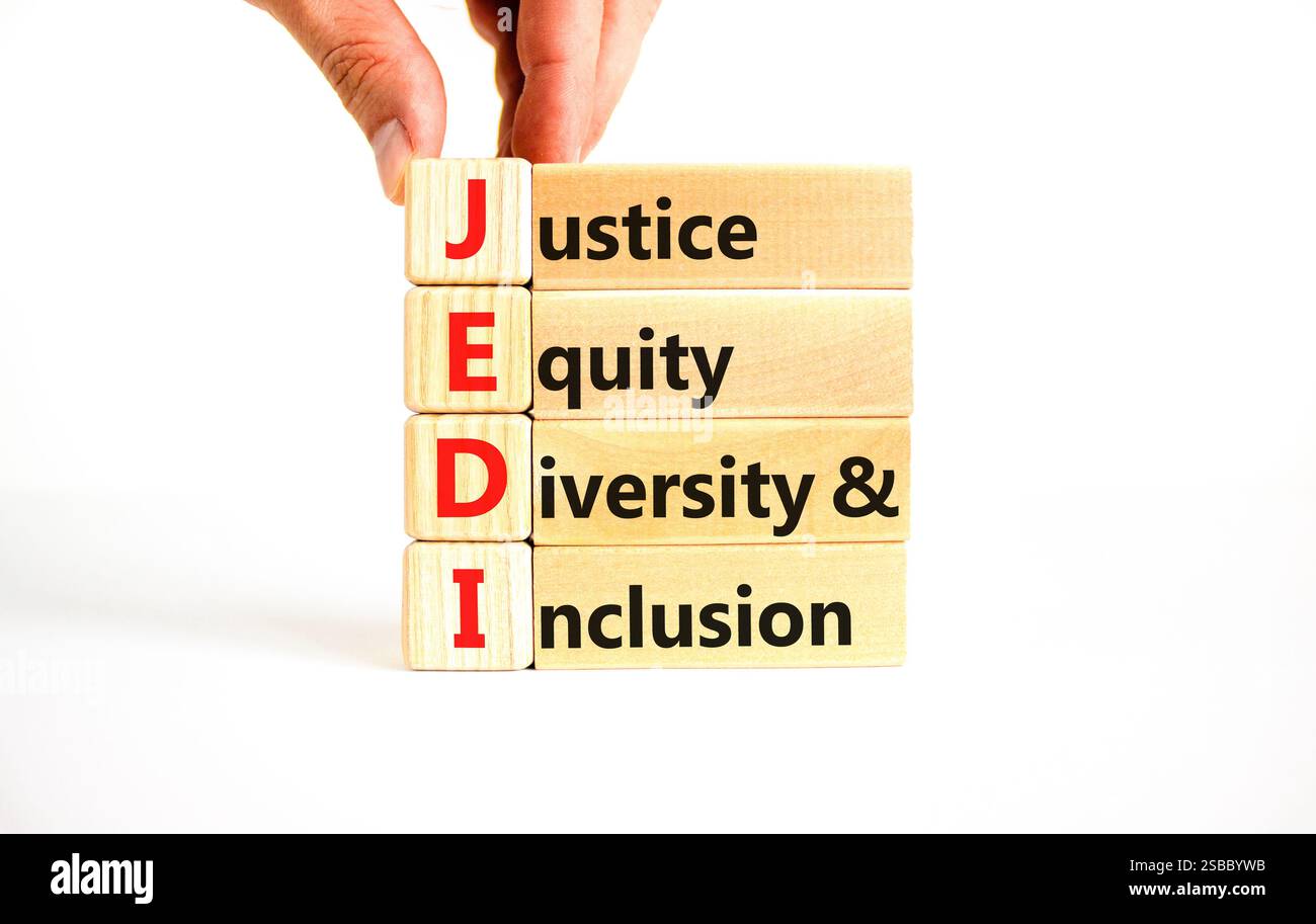 Justice equity diversity inclusion symbol. Concept words JEDI Justice ...