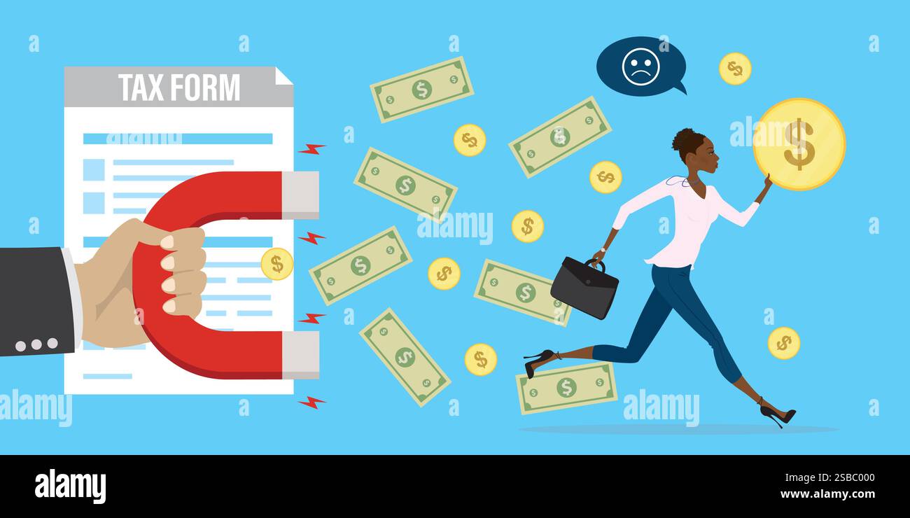 Running african american businesswoman with dollar coin in hand. Hand ...