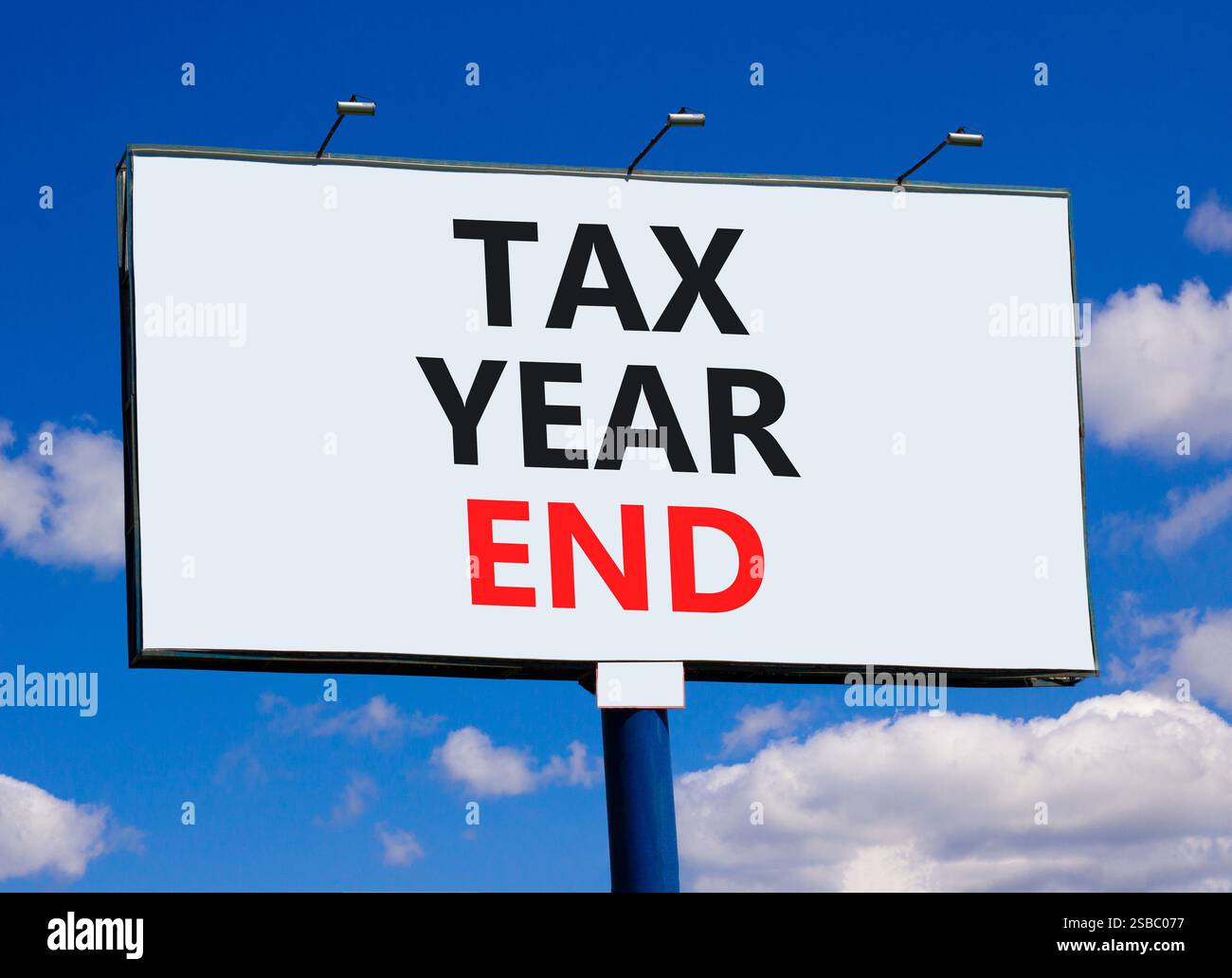 Tax year end symbol. Concept words Tax year end on beautiful big white ...