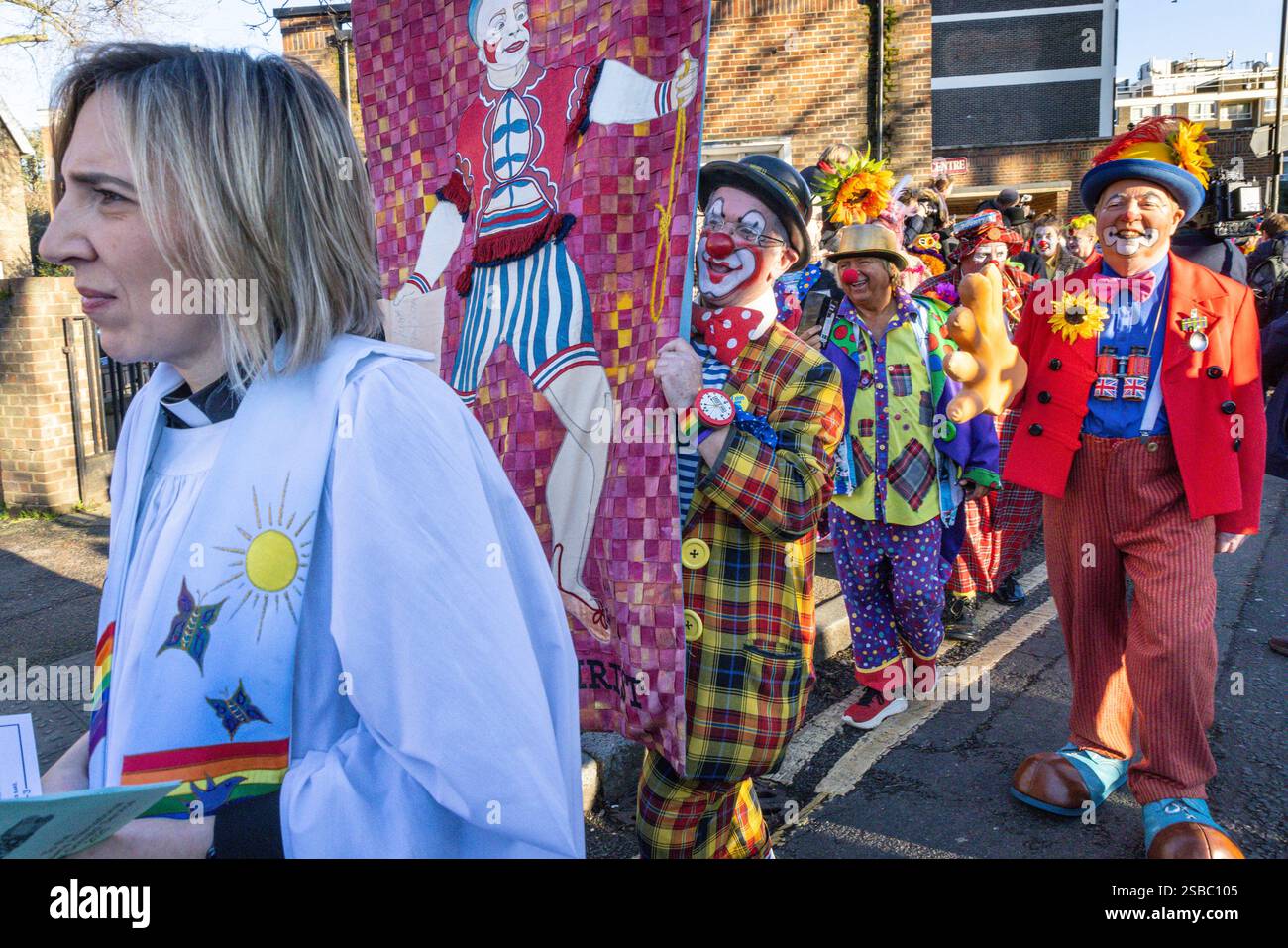 London, UK. 02nd Feb, 2025. The annual clown service in memory of the ...