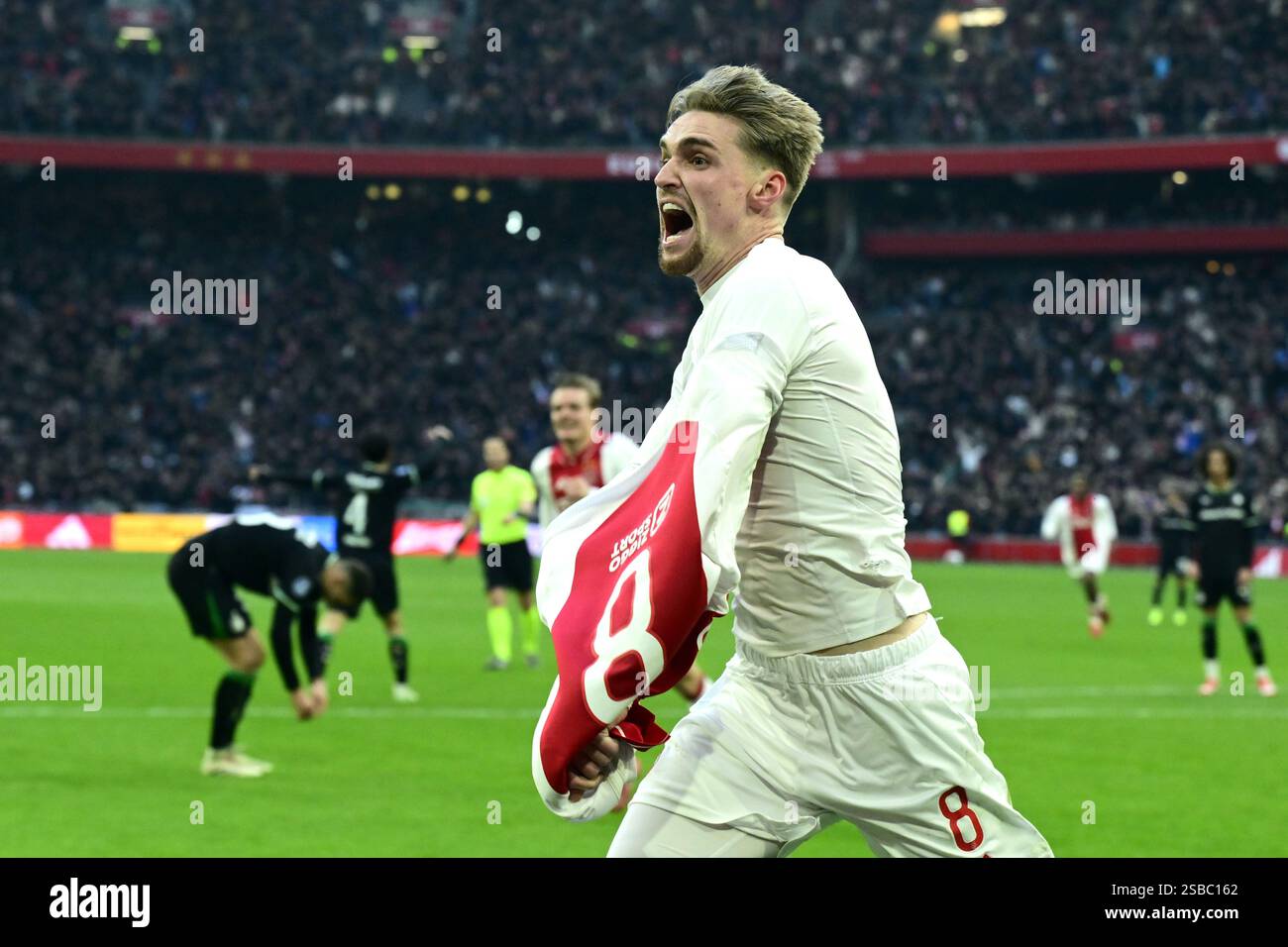 AMSTERDAM - Kenneth Taylor of Ajax celebrates 2-1 during the Dutch ...
