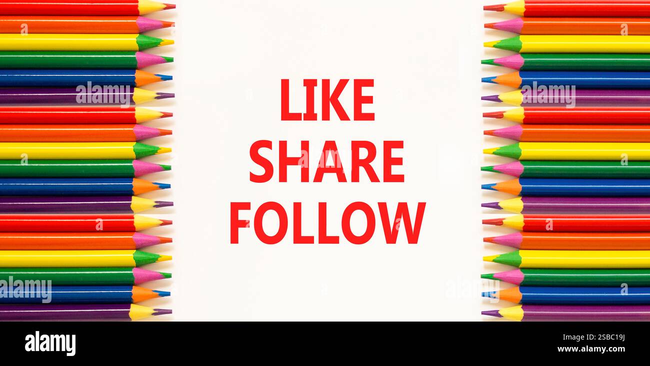 Like share follow symbol. Concept words Like Share Follow on beautiful ...
