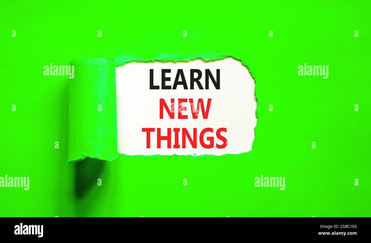 Learn new things symbol. Concept words Learn new things on beautiful ...
