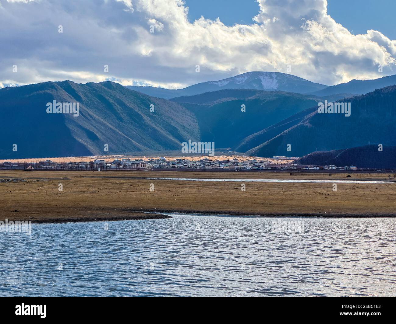 Napahai Grassland Scenic Area And Napahai Lake Surrounded by Snow ...
