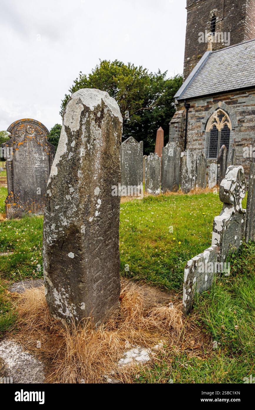 Ogham stone inscribed with Ogham, Latin and Romano British text, Church ...